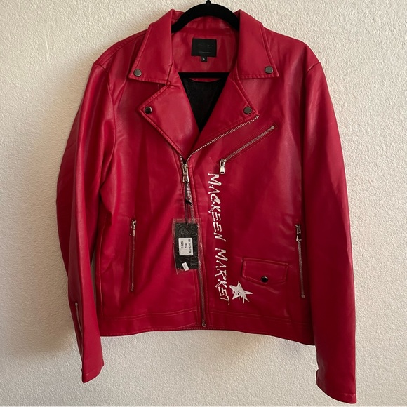 MacKeen | Jackets & Coats | Nwt Mackeen Red Moto Jacket | Poshmark